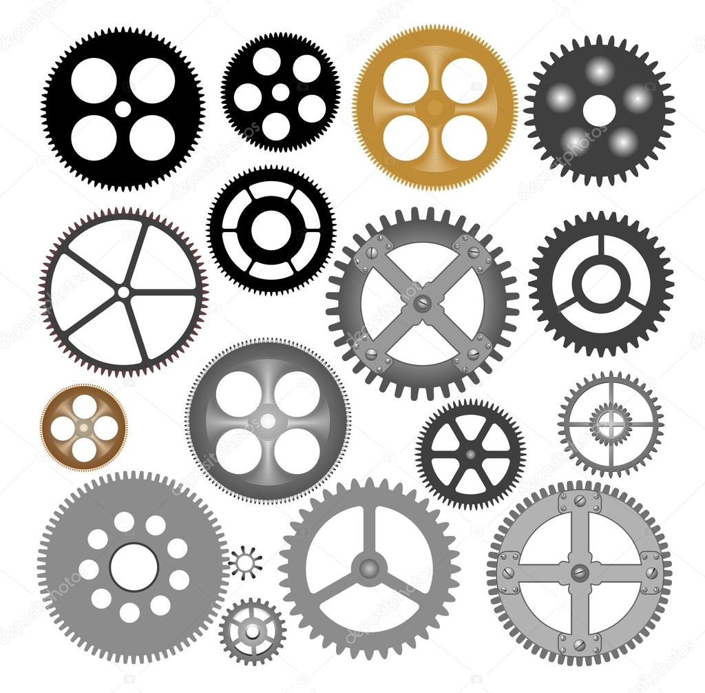 Vector gears cogwheels — Stock Vector © siloto #24242593 Vector gears cogwheels — Stock Vector © siloto #24242593