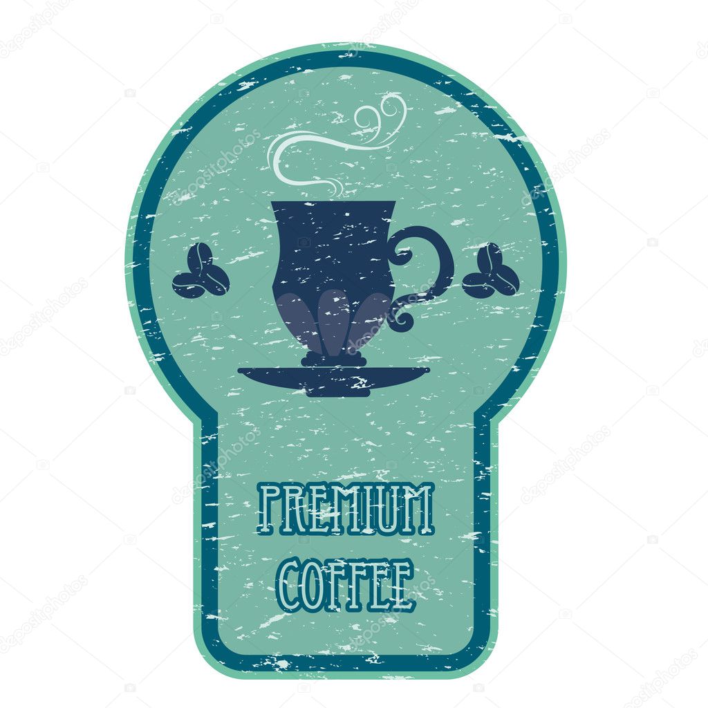 Blue coffee sticker Stock Vector Image by ©Natalie-art #12158040