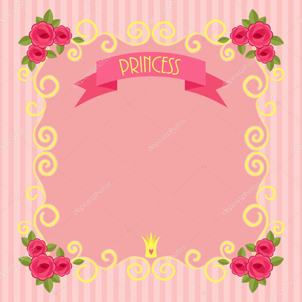 Fundo princesa lindo rosa — Vetor de Stock © Natalie-art #32947027