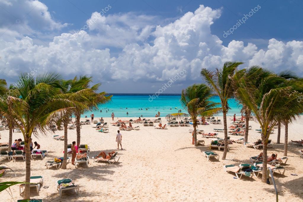 Playacar beach at Caribbean Sea in Mexico – Stock Editorial Photo ...