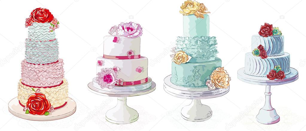 Cream cakes — Stock Vector © Mikhaylova #47674291