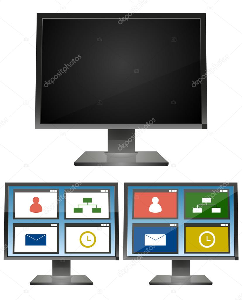 Computer display in 3 color variations Stock Vector Image by ©juliet ...