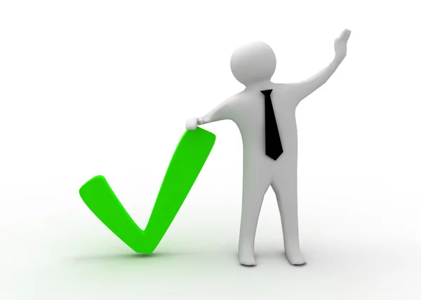 3d man with checkmark. 3d rendered illustration ⬇ Stock Photo, Image by ...