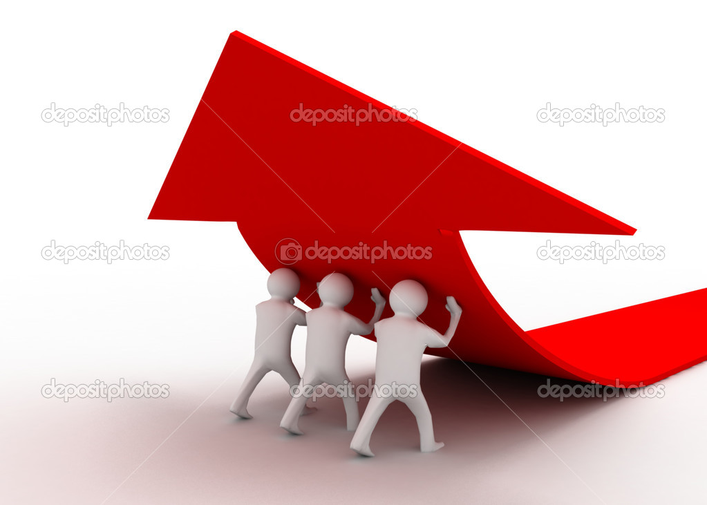 3d man push arrow — Stock Photo © andreync #19122101