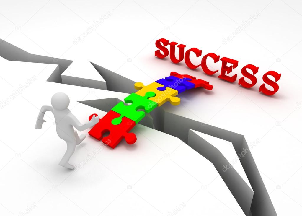 Puzzle is bridge to success — Stock Photo © andreync #32113103