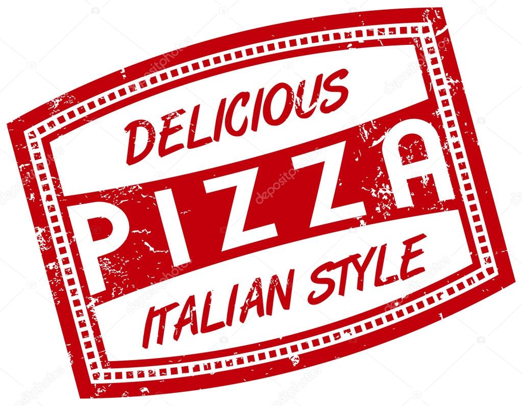 Delicious pizza stamp Stock Vector by ©mediterranean 51046835