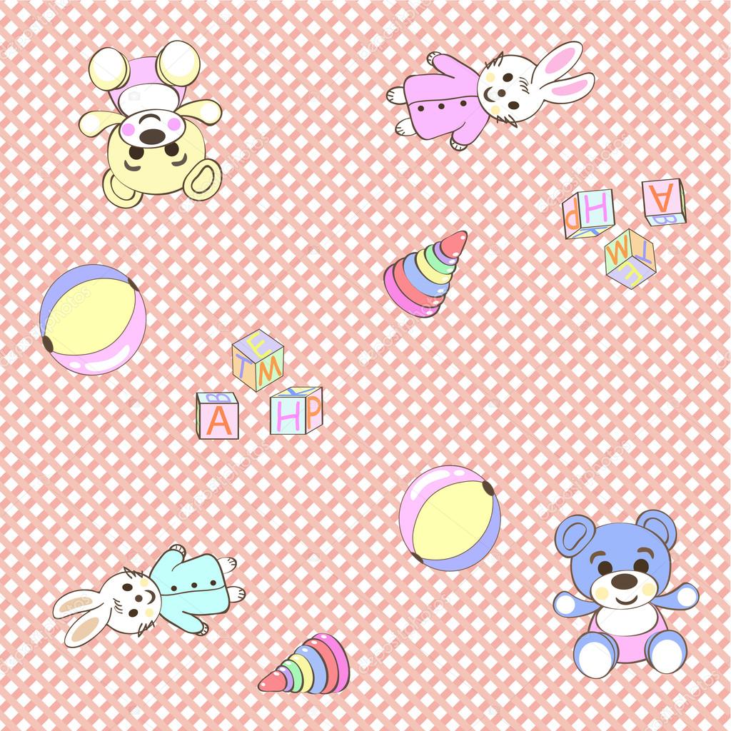 Cheerful children wallpaper. Illustration texture. Vector seamless ...