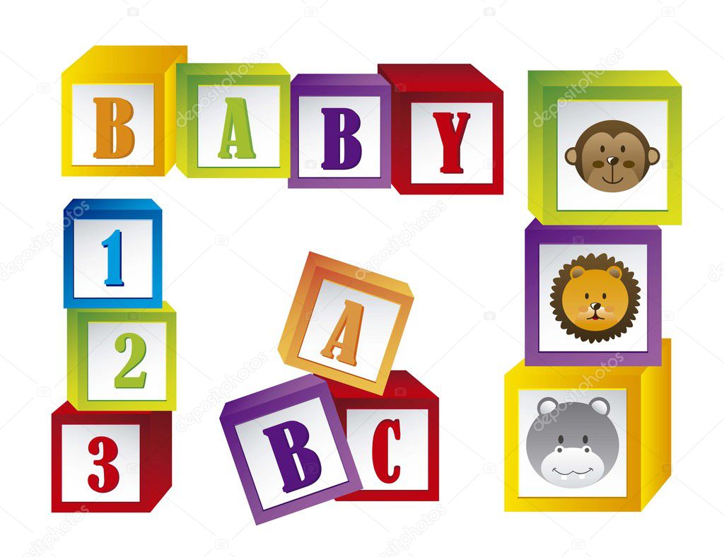 Baby Blocks Clipart Vector