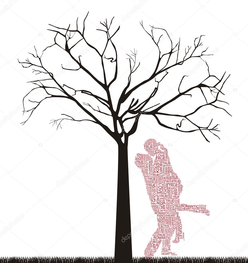 Couple under tree Stock Vector Image by ©yupiramos #13699421