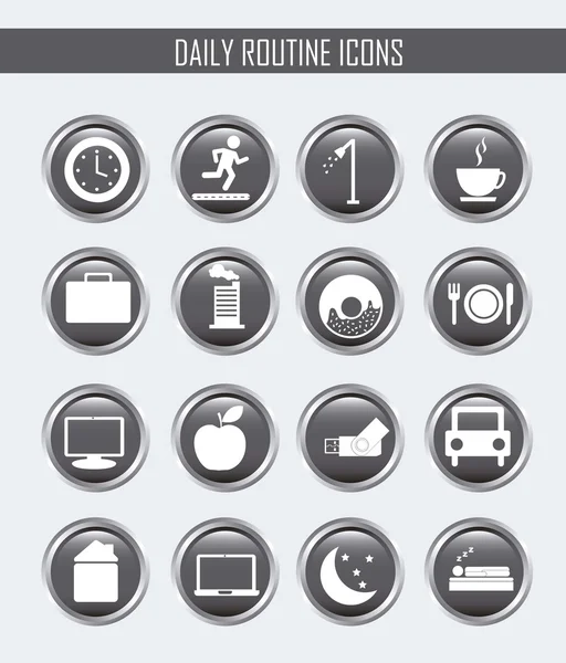 Daily routine icons Vector Art Stock Images | Depositphotos