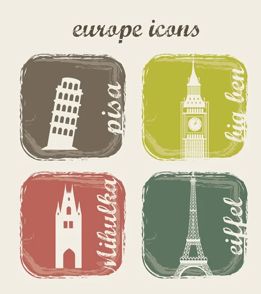 Europe icons Vector Art Stock Images | Depositphotos
