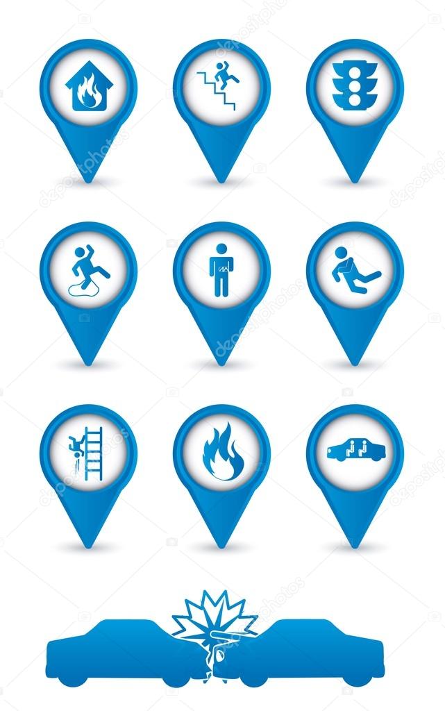 Accident icons Stock Vector Image by ©yupiramos #15794015