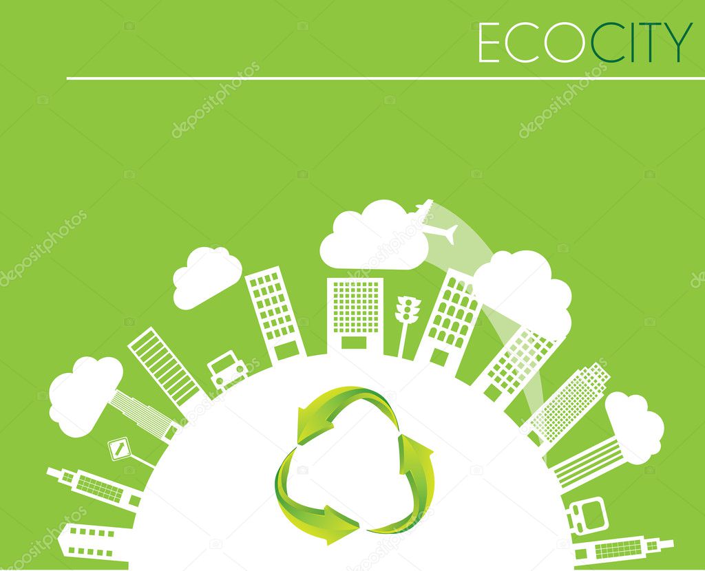 Eco city Stock Illustration by ©yupiramos #18997749