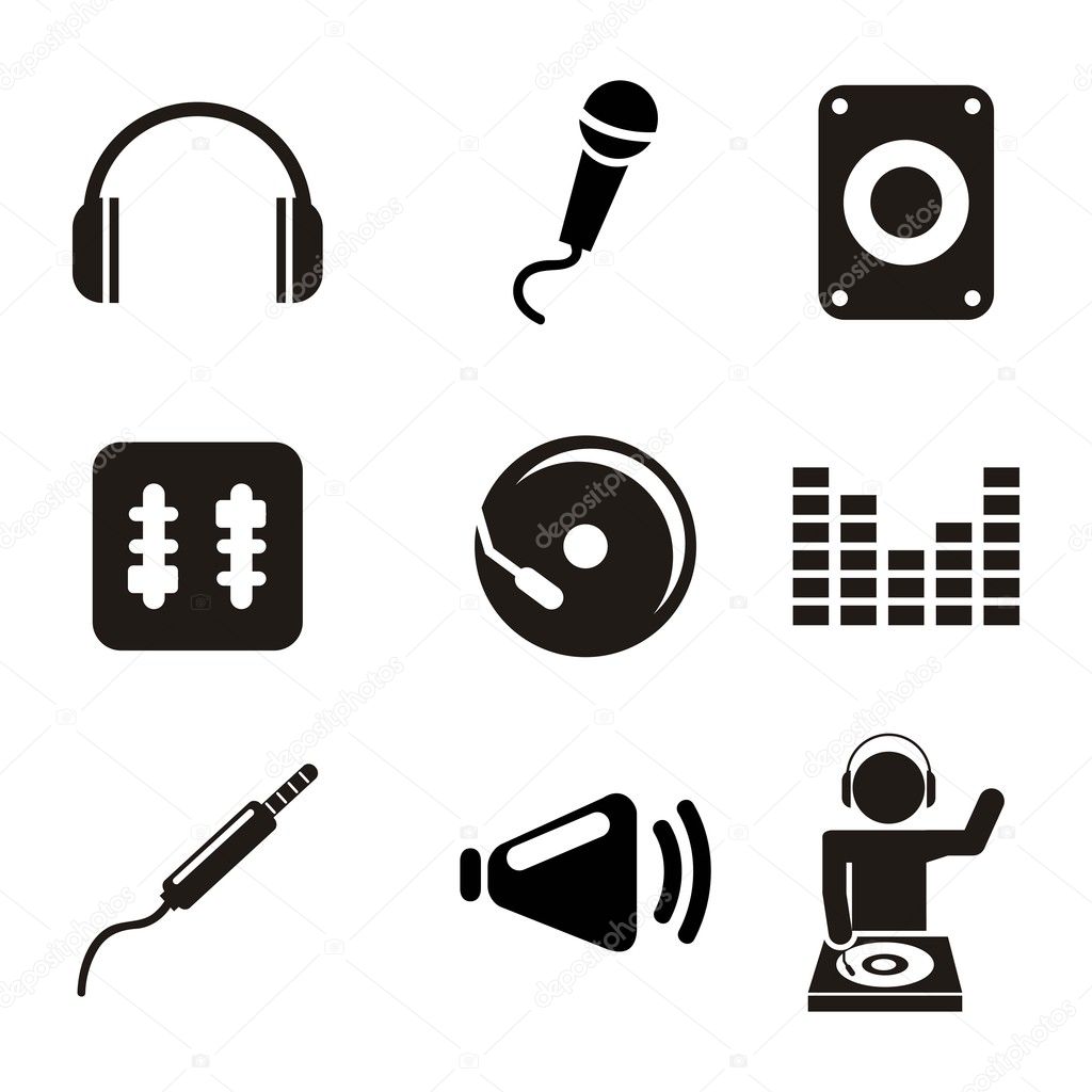 Dj icons — Stock Vector © yupiramos #21315481
