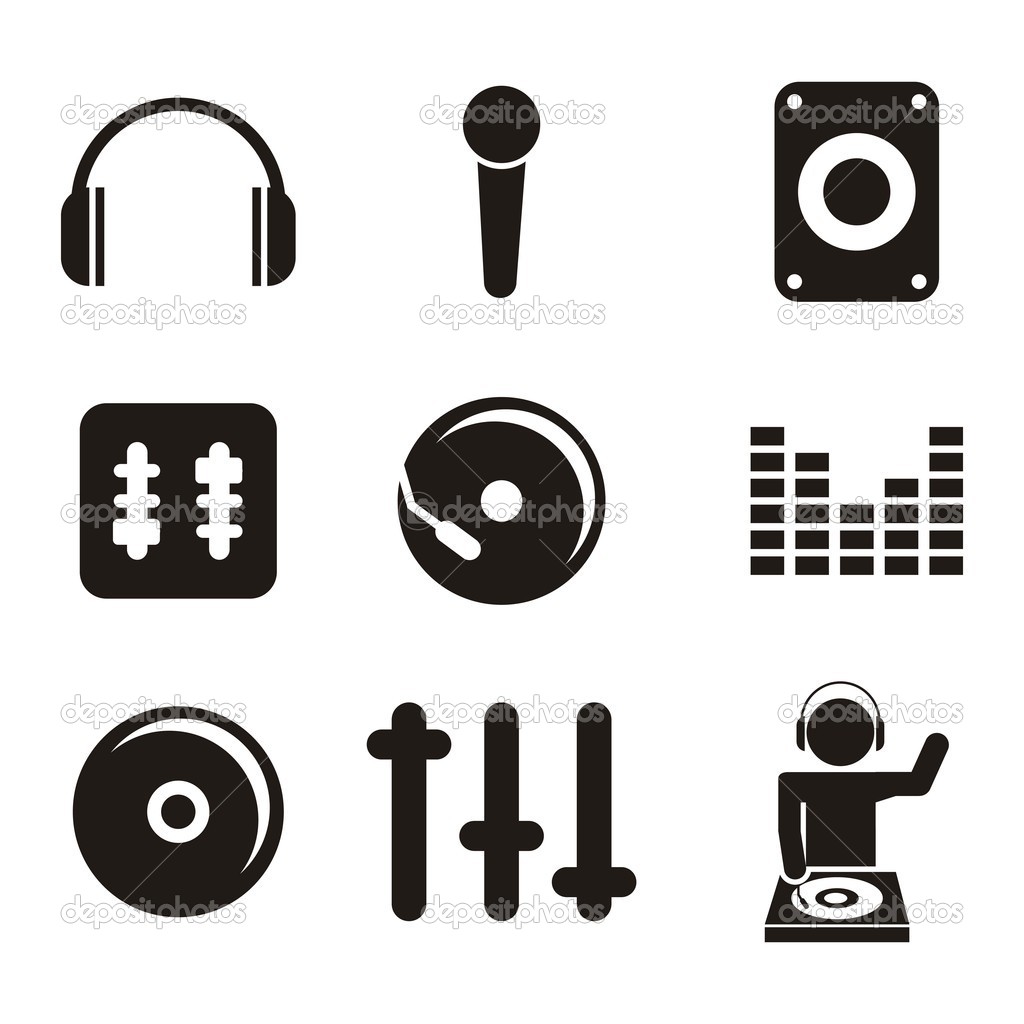 Dj icons — Stock Vector © yupiramos #21315627