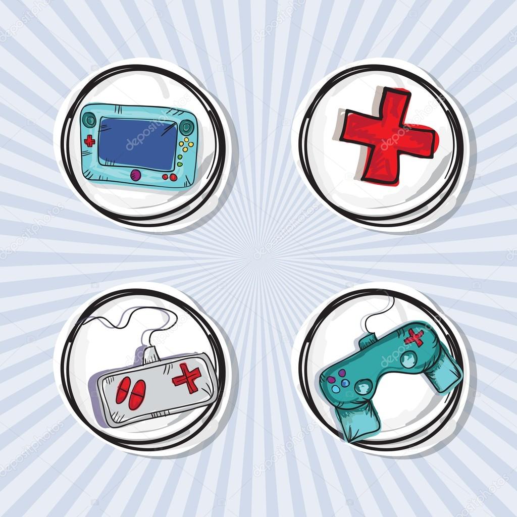 Video Games Icons Stock Vector Image by ©yupiramos #21541293