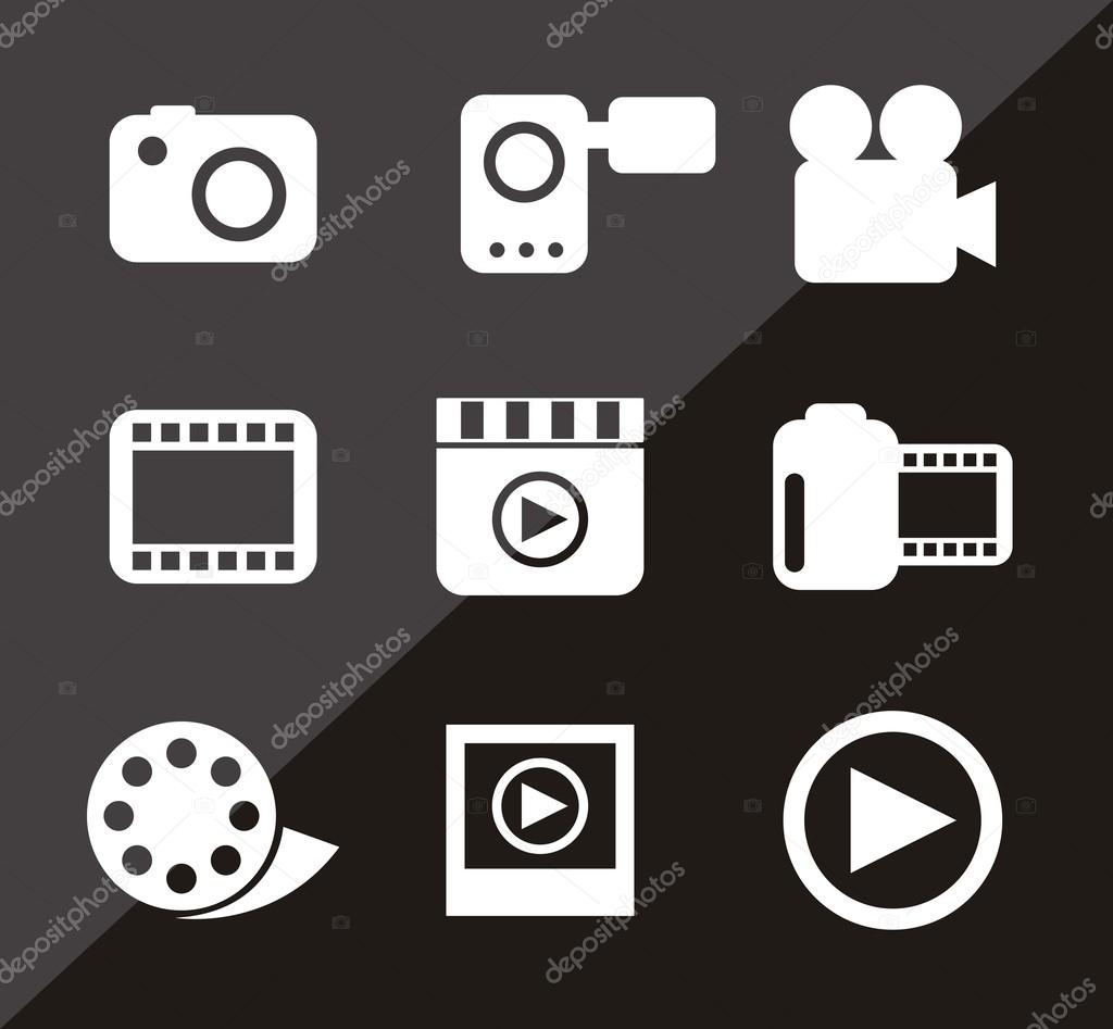 Video icons — Stock Vector © yupiramos #22063575