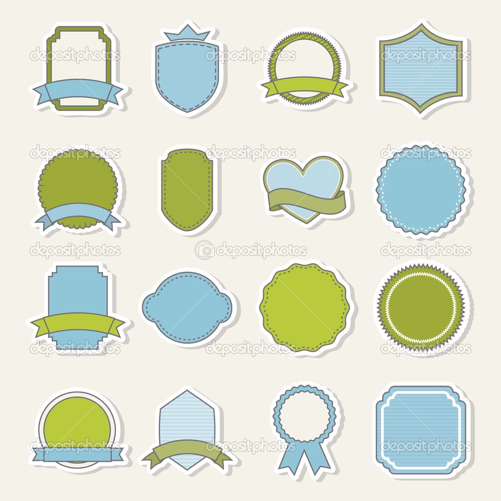 Blank labels — Stock Vector © yupiramos #22999656