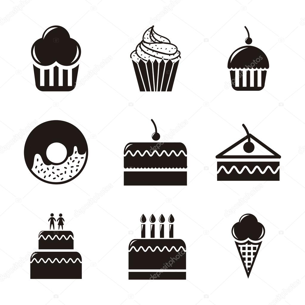 Cakes icons Stock Vector by ©yupiramos 23538711