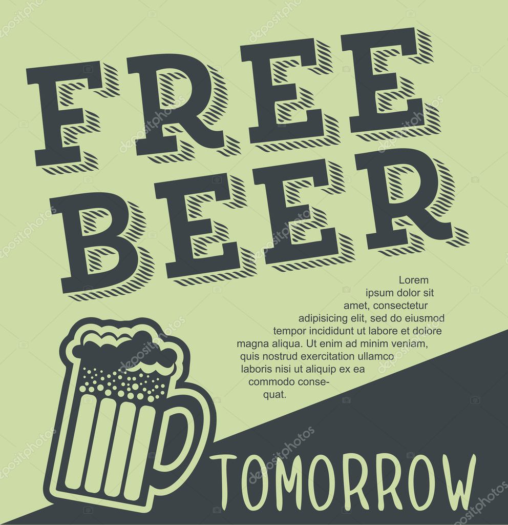 Free beer Stock Vector by ©yupiramos 24565031