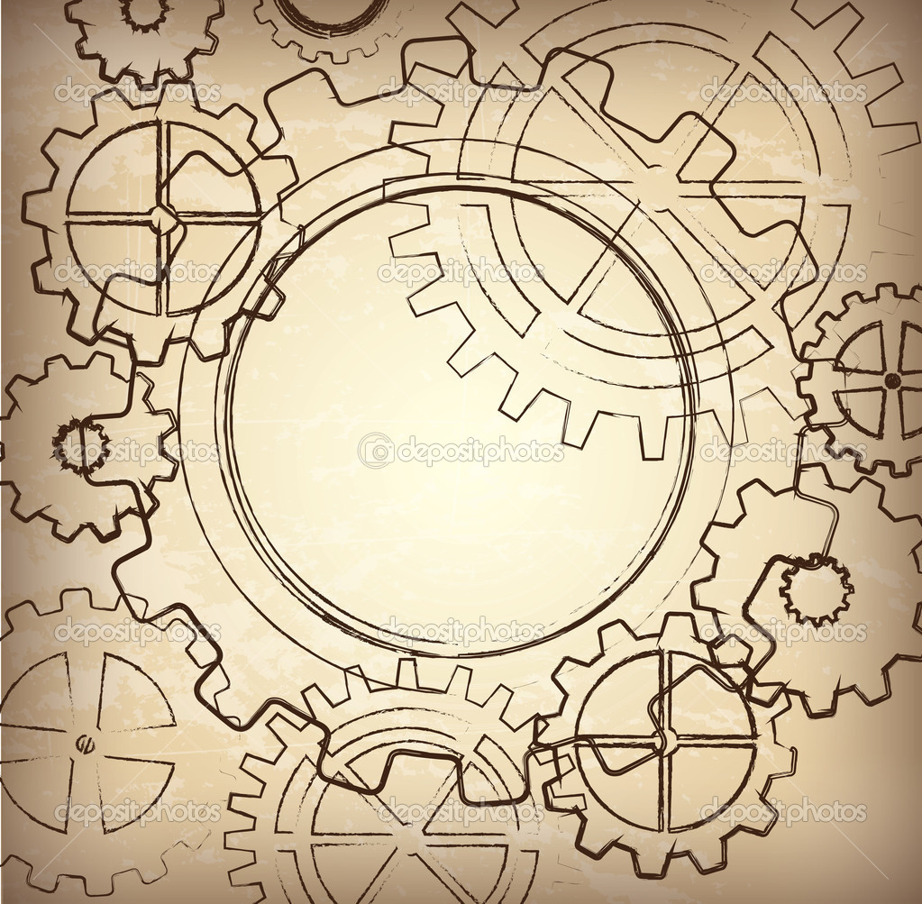 Vintage Gear Illustration