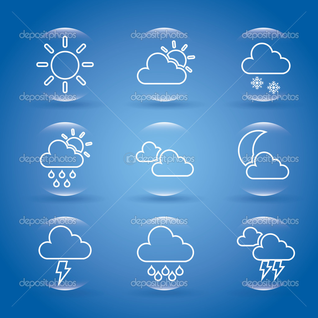 Blue weather icons Stock Vector Image by ©yupiramos #25545699