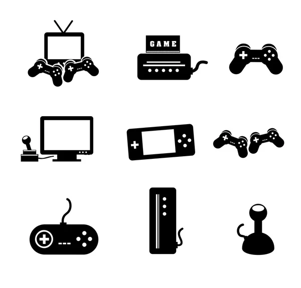 Video game and joystick icons set — Stock Vector © huhulin #18819581