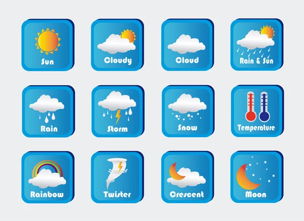 Set of weather status icons Stock Vector by ©yupiramos 270684244