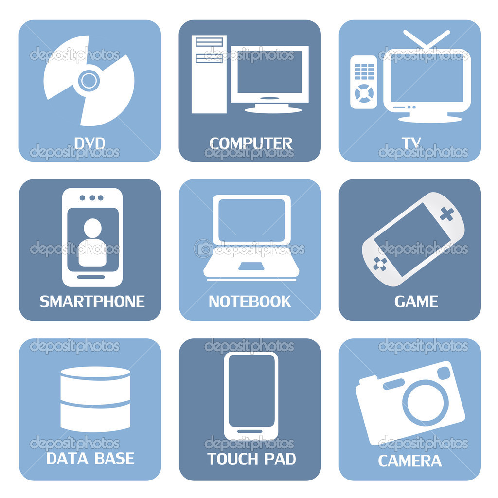 Technological icons Stock Vector by ©yupiramos 26886623