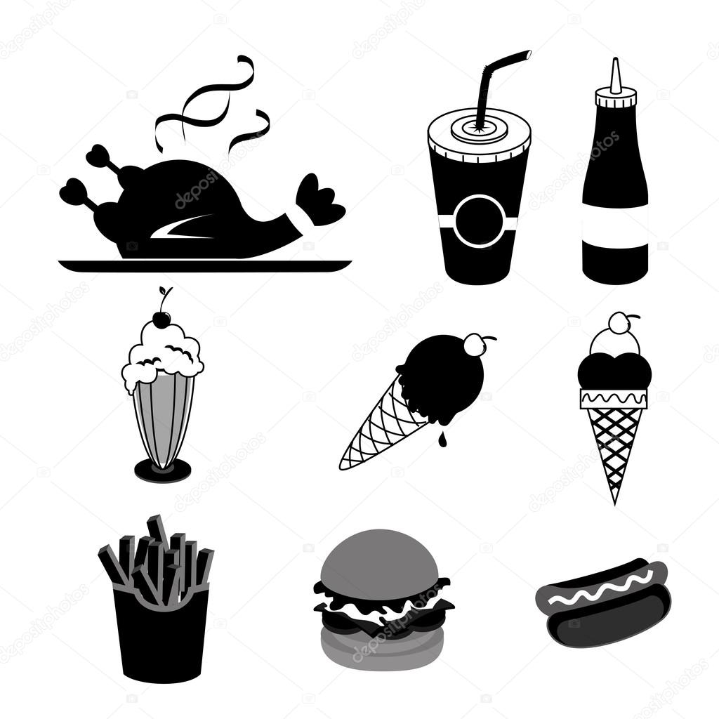 eten en drinken silhouetten — Stockvector © yupiramos #27329659