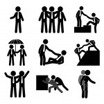 Friend Friendship Relationship Teammate Teamwork Society Icon Sign ...