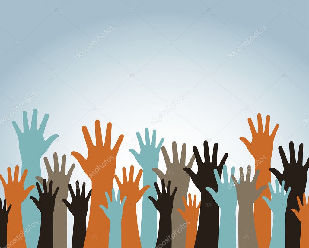 Hands up — Stock Vector © yupiramos #27966279