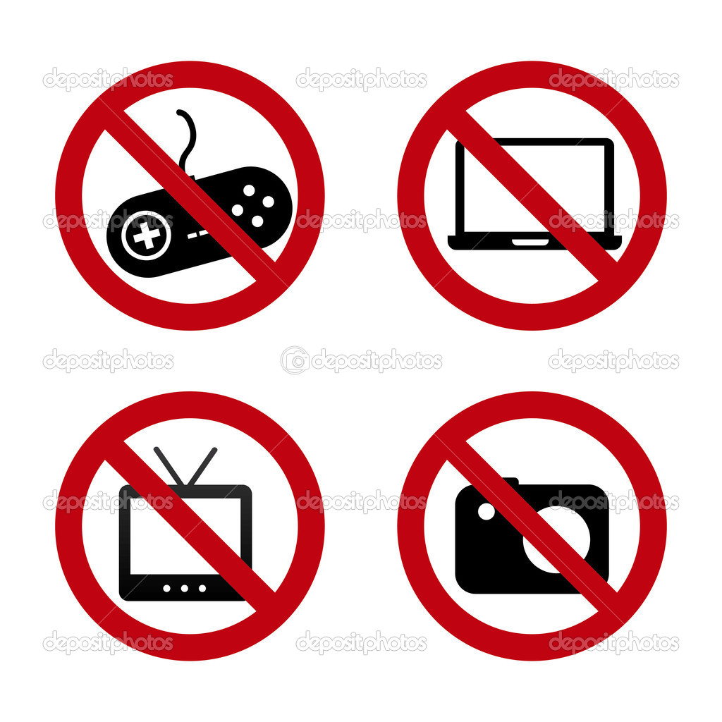 Iconos de prohibición vector, gráfico vectorial © yupiramos imagen ...