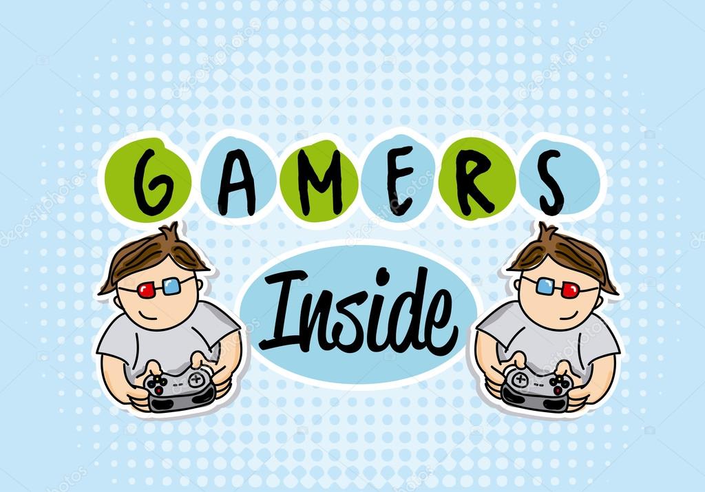 Gamers inside Stock Vector Image by ©yupiramos #29817401