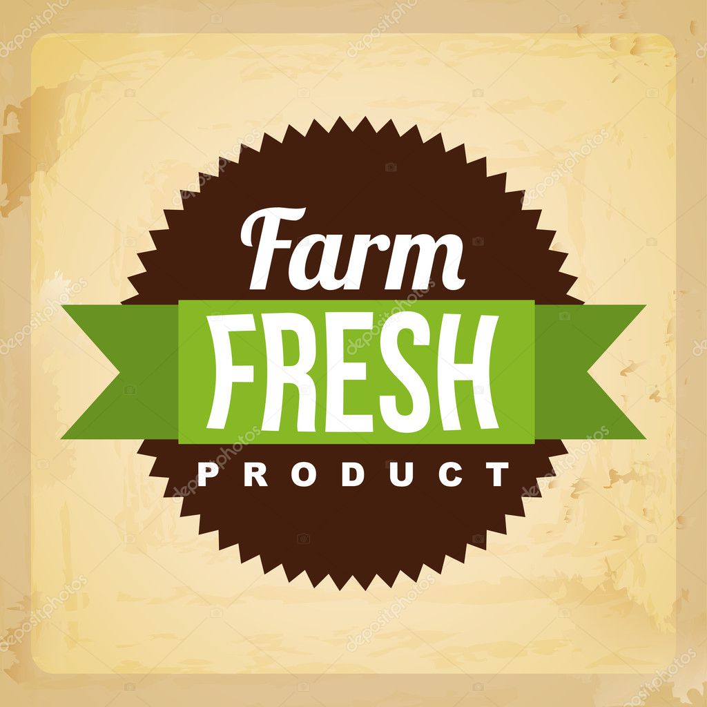 Fresh farm label Stock Vector Image by ©yupiramos #30302403