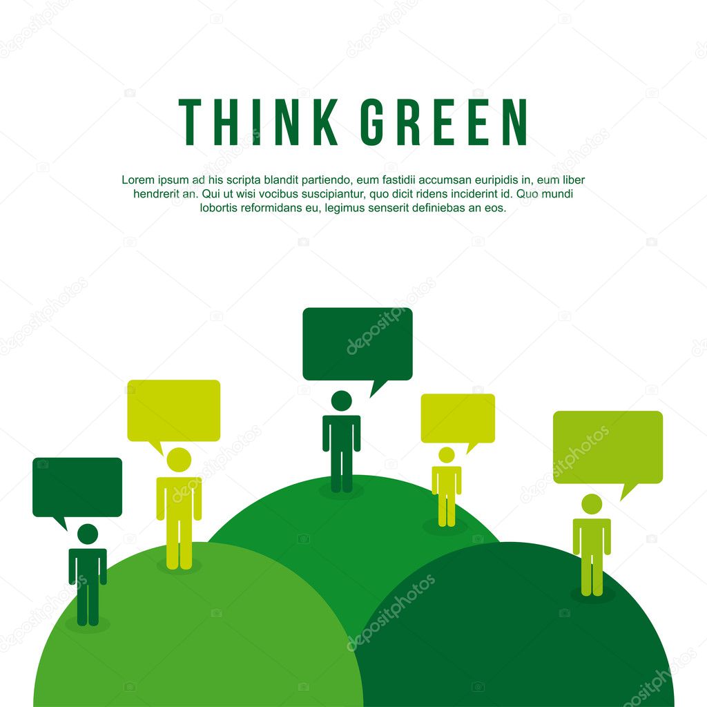 Think green Stock Vector by ©yupiramos 31291337