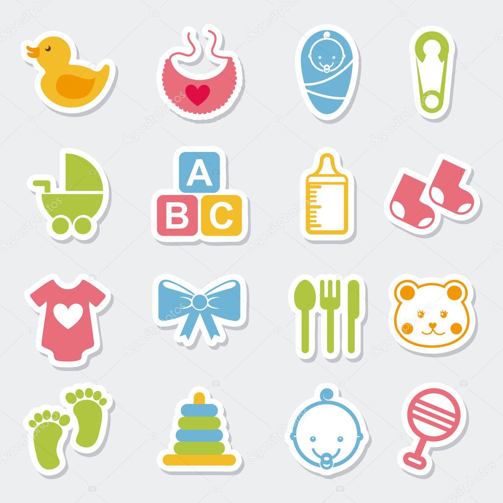 Baby icons — Stock Vector © yupiramos #31744337