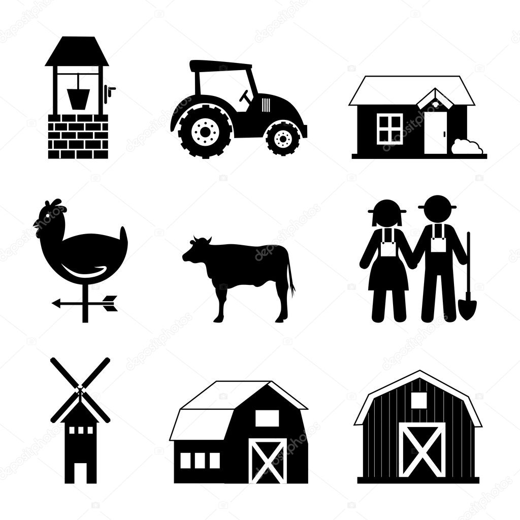 Iconos de granja vector, gráfico vectorial © yupiramos imagen #32096565