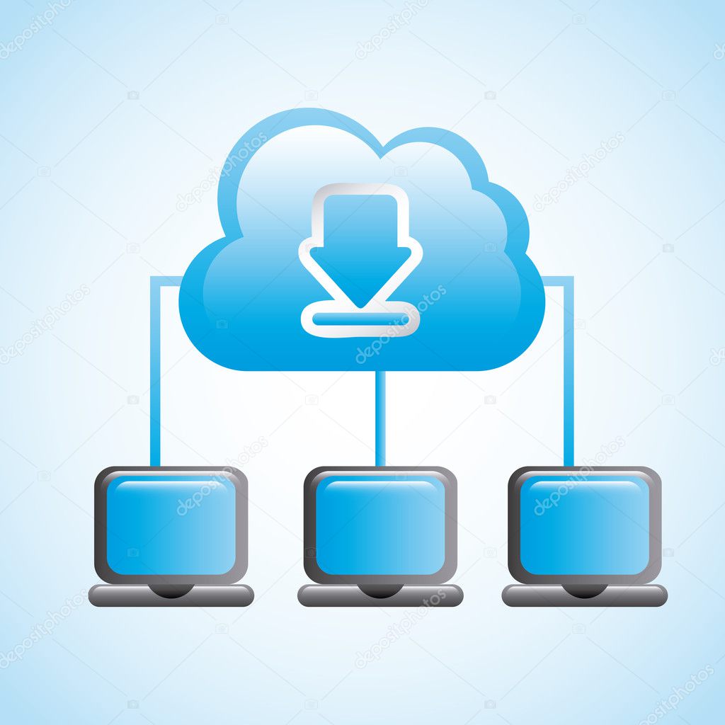 Cloud computing Stock Vector by ©yupiramos 32684661