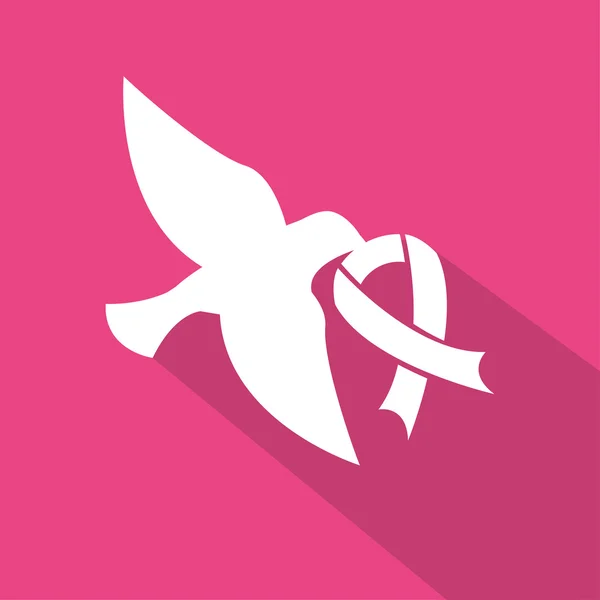 Pictograma rosa con encaje y paloma haciendo campaña contra el cáncer ...