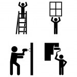 Working Construction Hard Labor Pictogram Icon Symbol Sign Stock Vector ...
