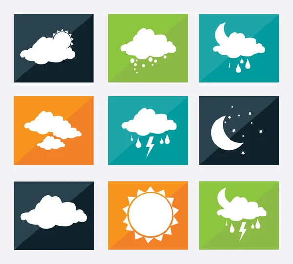 Set of weather status icons Stock Vector by ©yupiramos 270684244