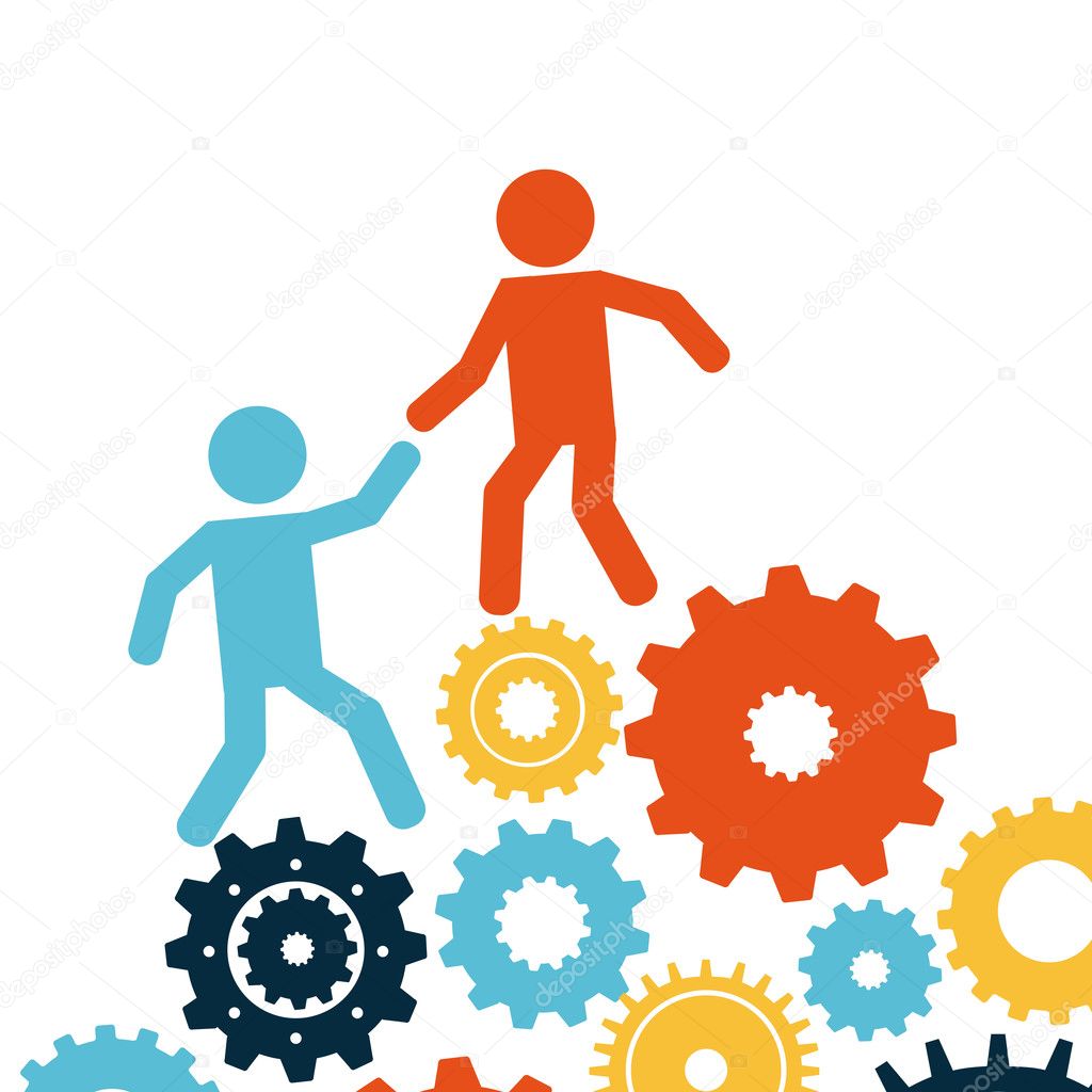 Teamwork Stock Vector by ©yupiramos 41360327 Teamwork Stock Vector by ©yupiramos 41360327