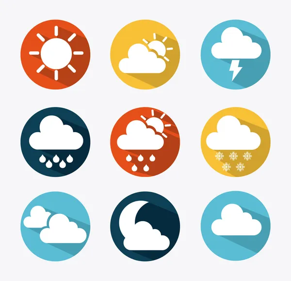 Set of weather status icons Stock Vector by ©yupiramos 270684244