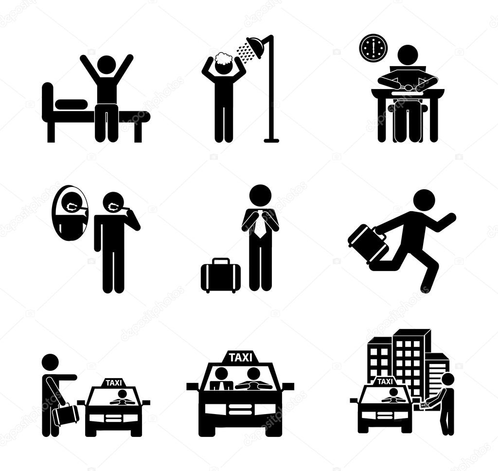 Daily routine — Stock Vector © yupiramos #42571629 Daily routine — Stock Vector © yupiramos #42571629