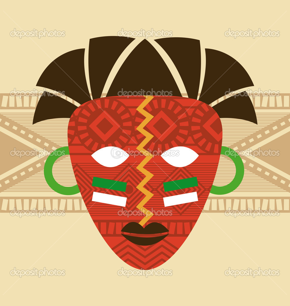 Simple Colorful African Masks