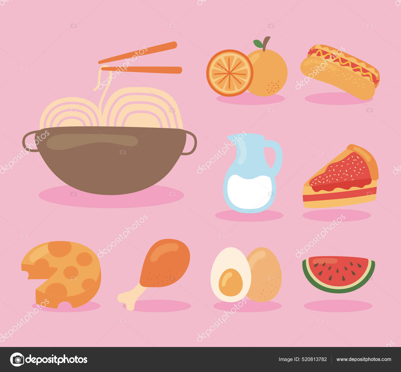 Nine food nutritive icons Stock Vector Image by ©yupiramos #520813782