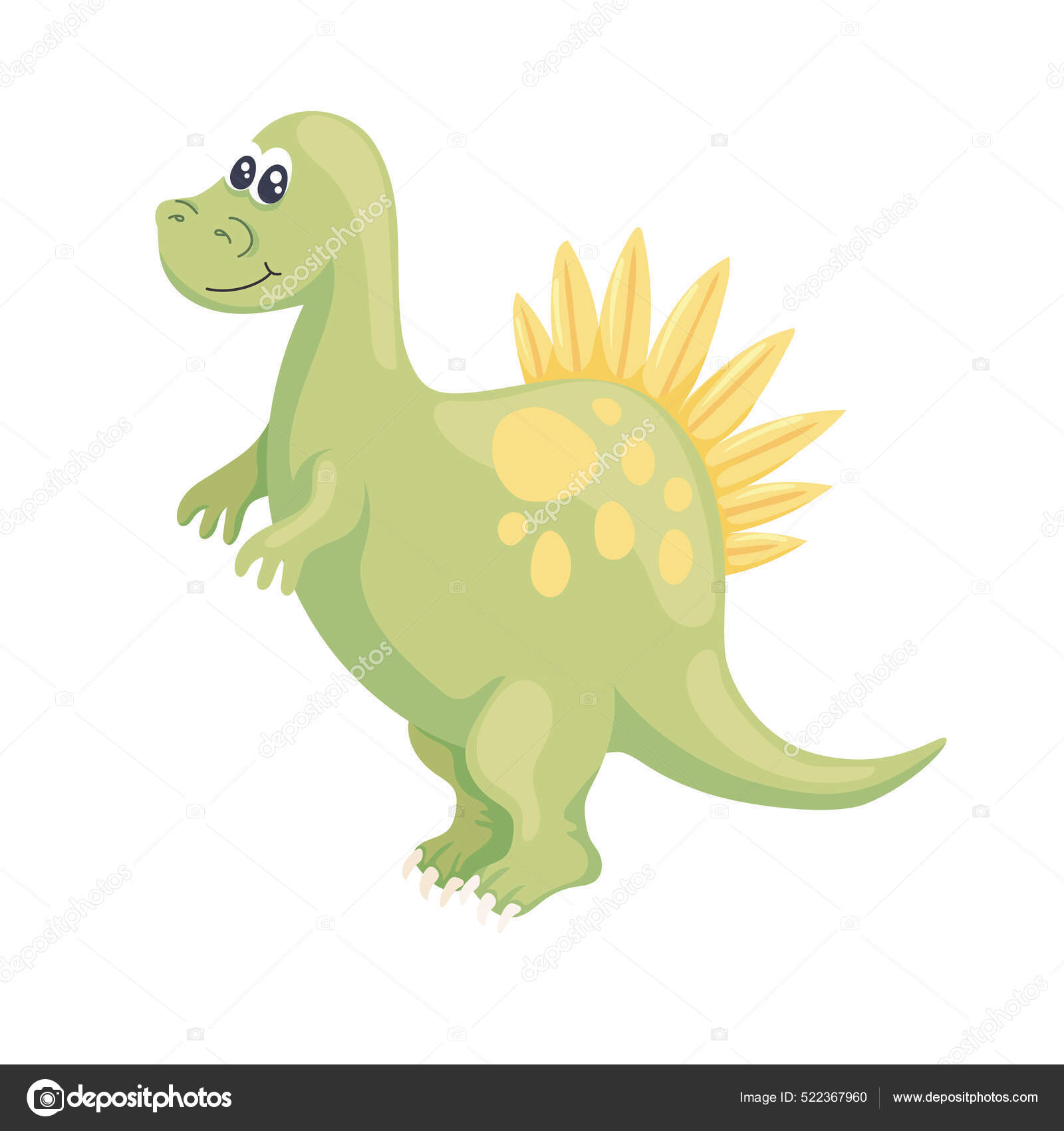 Cute spinosaurus character Stock Vector by ©yupiramos 522367960