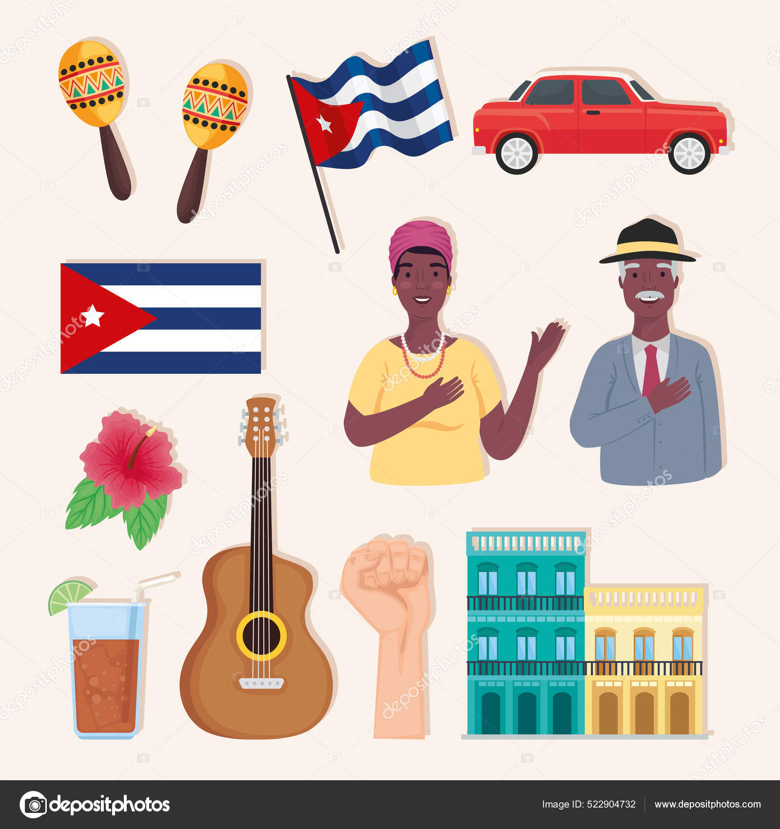 Once iconos de país cuba Vector de stock #522904732 de ©yupiramos