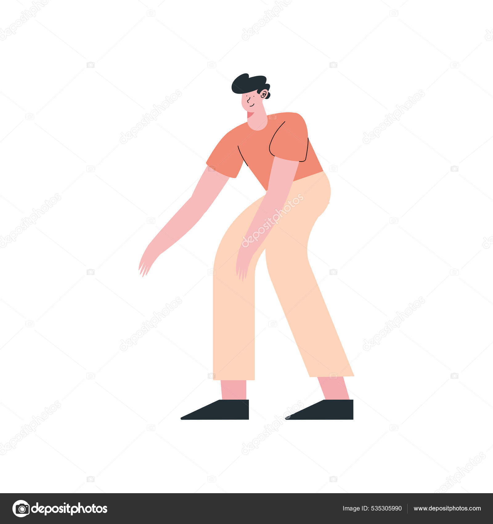 Man bending down Stock Vector Image by ©yupiramos #535305990